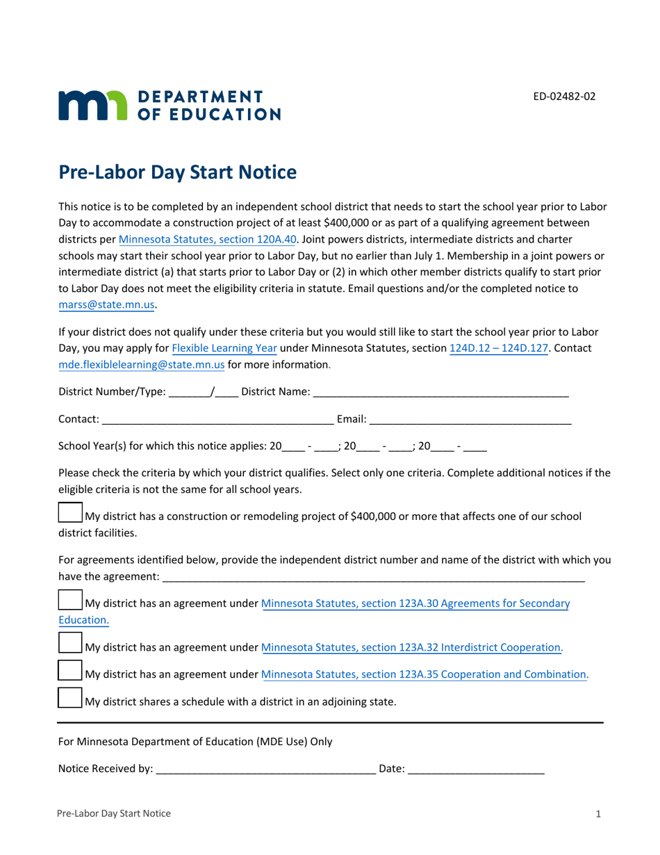 Form ED-02482-02 - Fill Out, Sign Online and Download Fillable PDF ...
