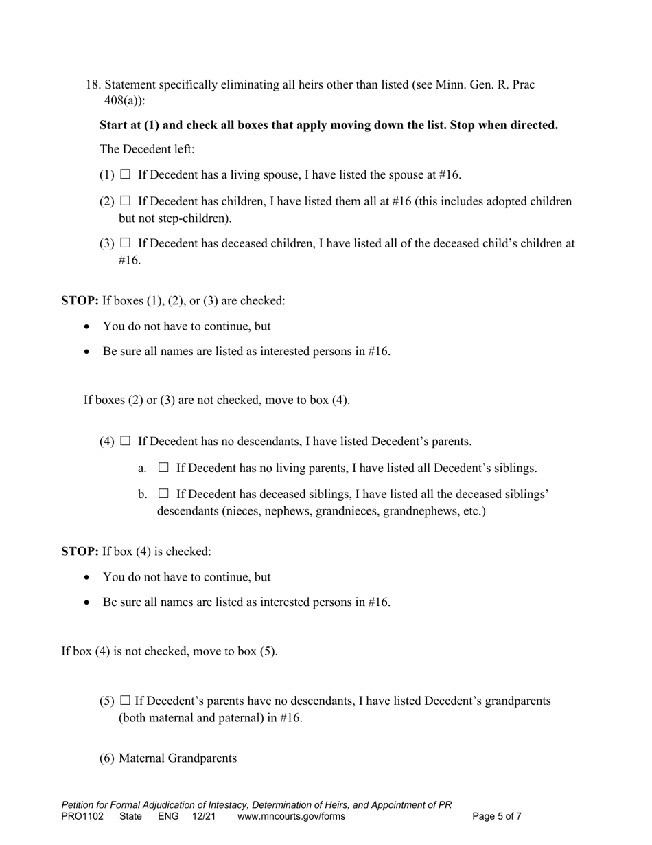 Form PRO1102 Download Printable PDF or Fill Online Petition for Formal ... Form PRO1102 Download Printable PDF or Fill Online Petition for Formal ...