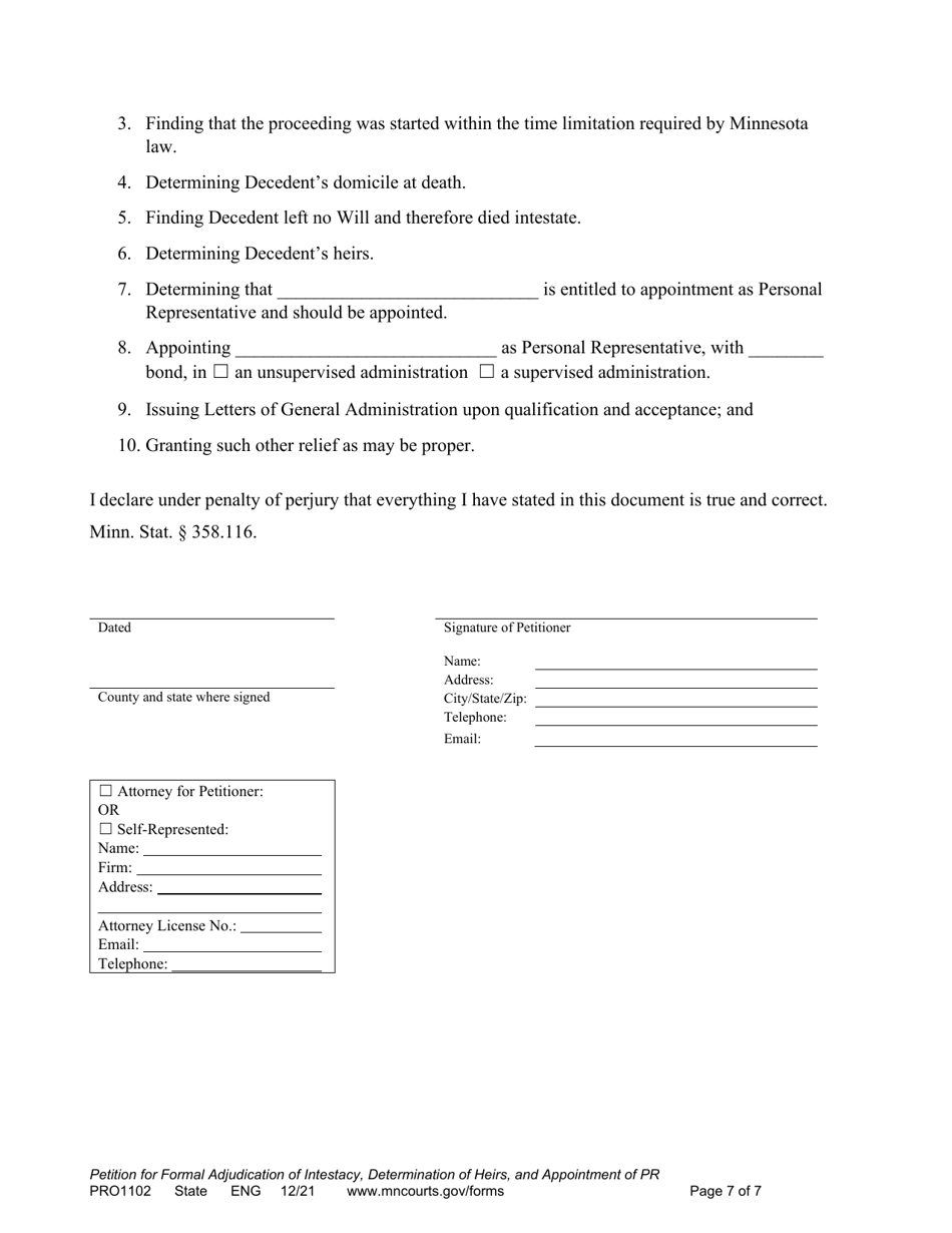 Form PRO1102 Download Printable PDF or Fill Online Petition for Formal ... Form PRO1102 Download Printable PDF or Fill Online Petition for Formal ...