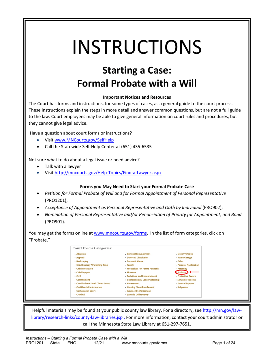 Form PRO1201 Download Printable PDF or Fill Online Instructions ...