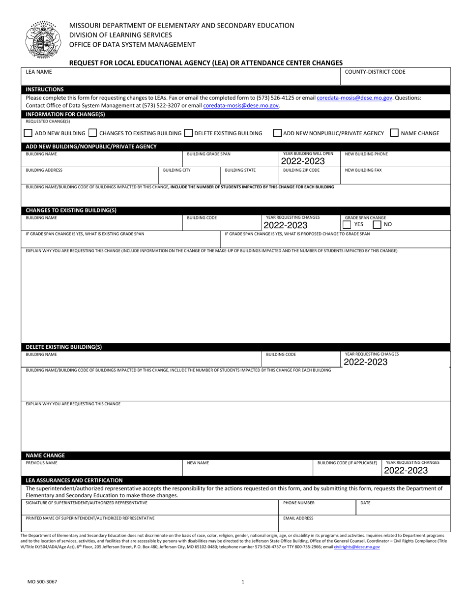 Form MO500-3067 Download Fillable PDF or Fill Online Request for Local ...