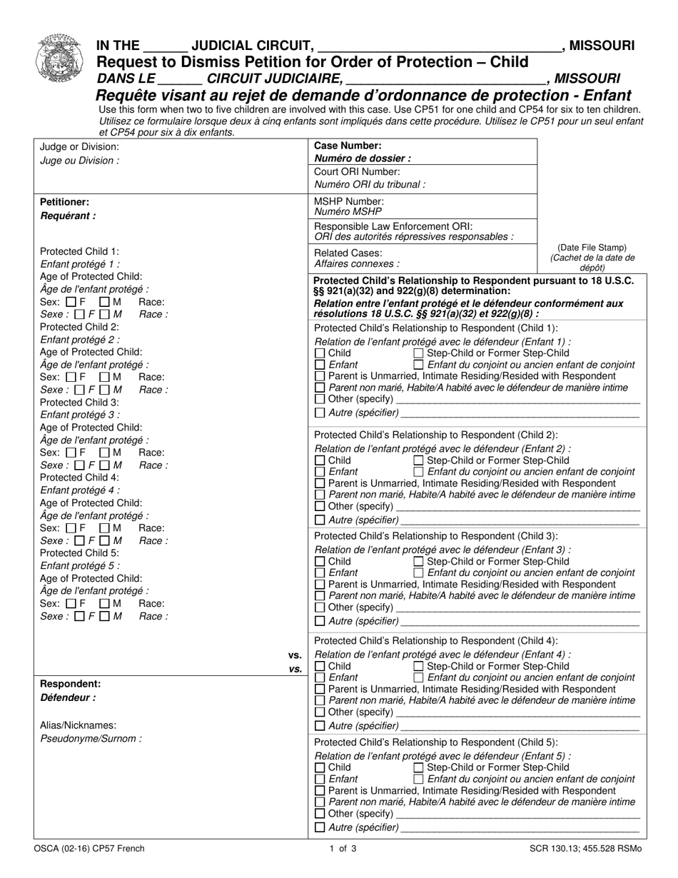 Form CP57 - Fill Out, Sign Online and Download Printable PDF, Missouri ...