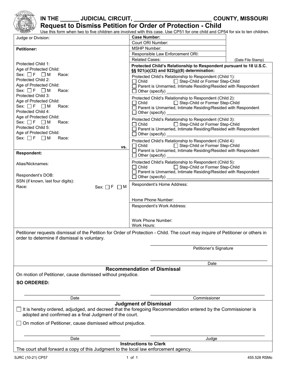 Form CP57 - Fill Out, Sign Online and Download Fillable PDF, Missouri ...