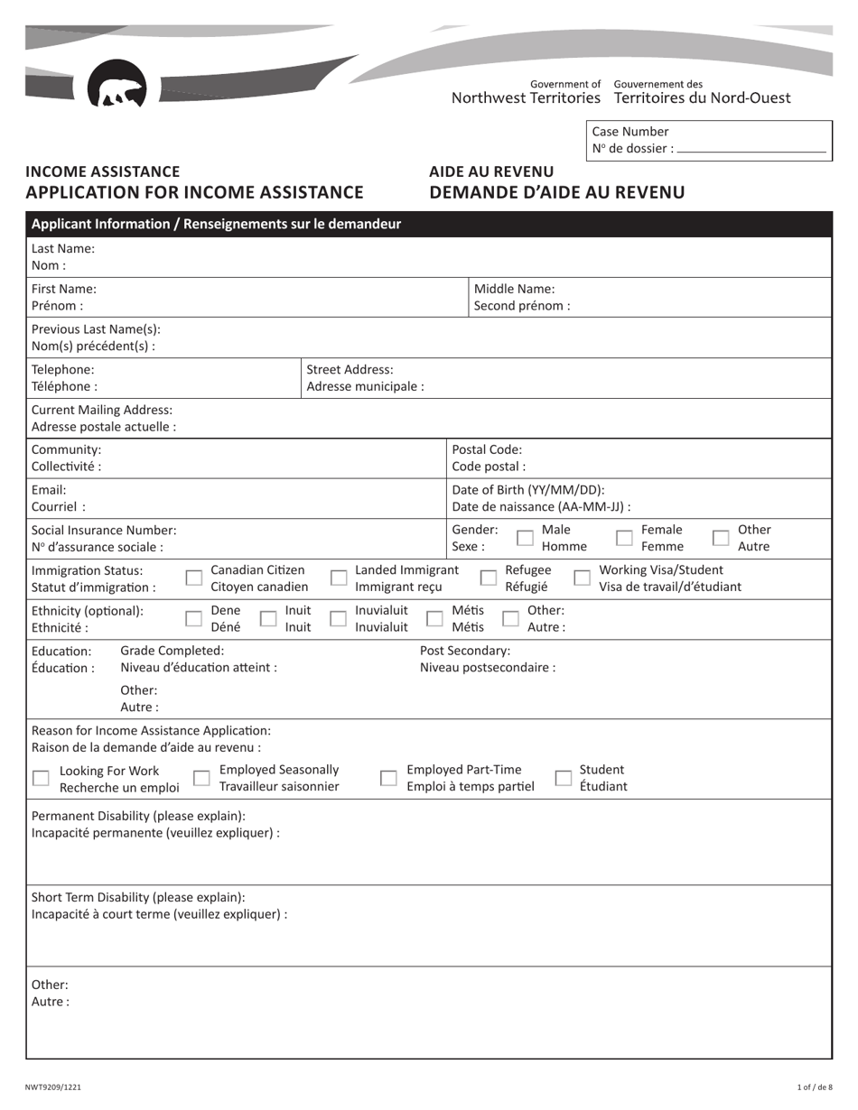 Form NWT9209 Download Fillable PDF or Fill Online Application for ...