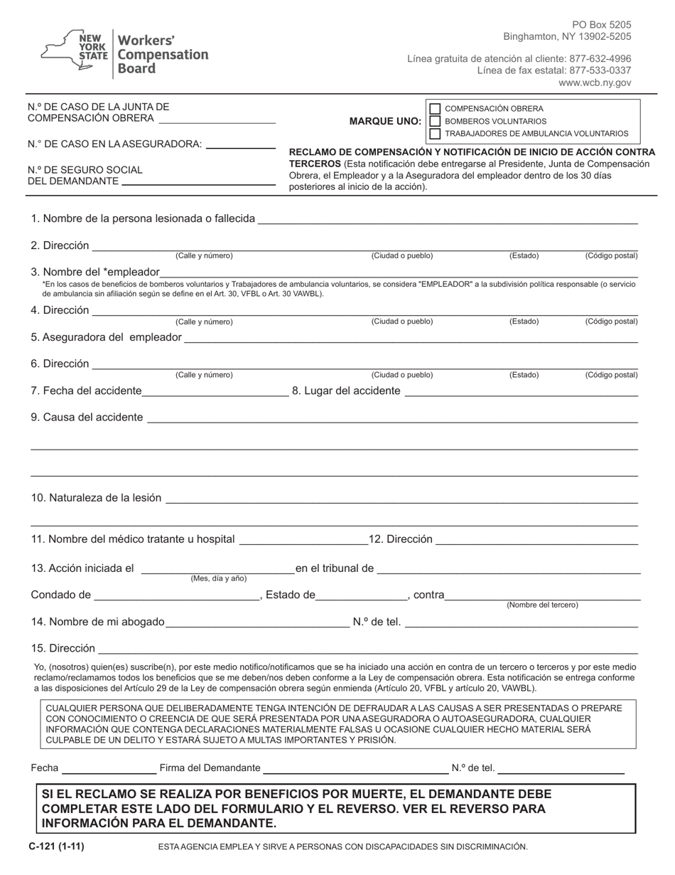 Formulario C-121 - Fill Out, Sign Online and Download Fillable PDF, New ...