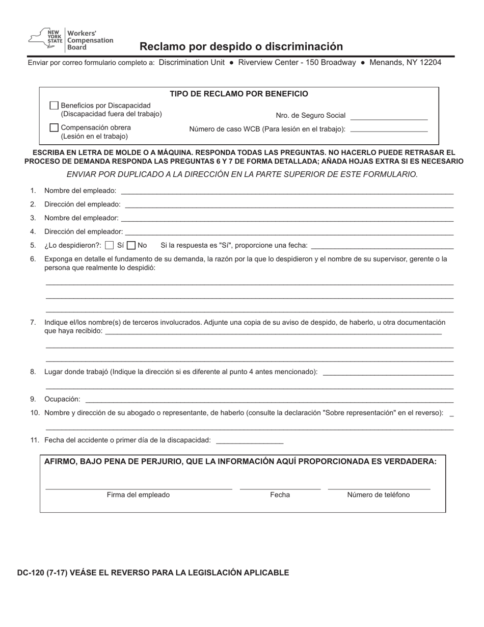 Formulario DC-120 - Fill Out, Sign Online and Download Fillable PDF ...