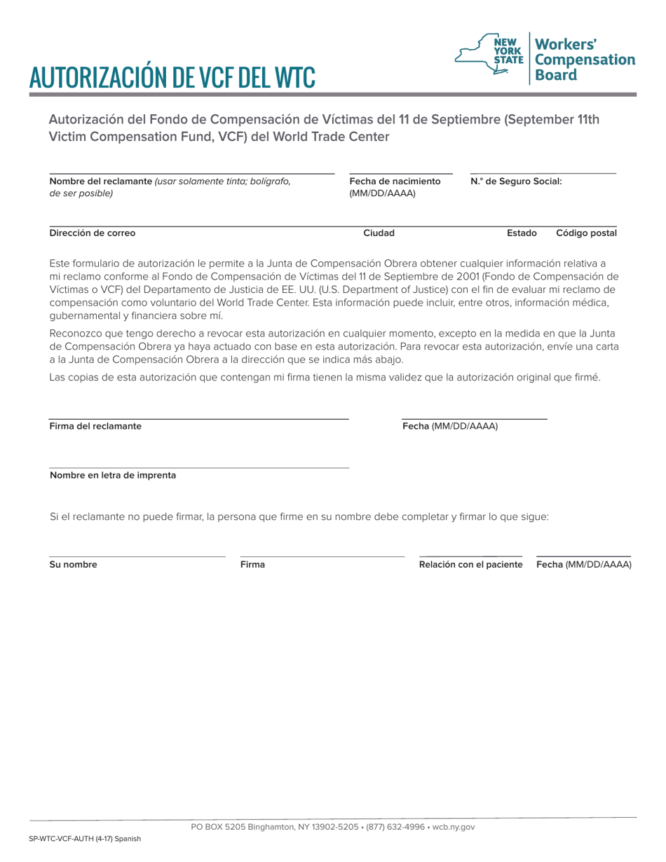 Formulario WTC-VCF-AUTH - Fill Out, Sign Online and Download Fillable ...