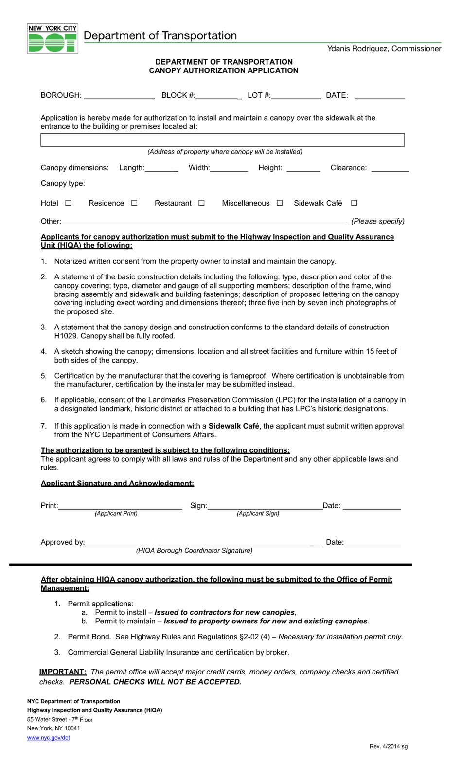New York City Canopy Authorization Application - Fill Out, Sign Online ...