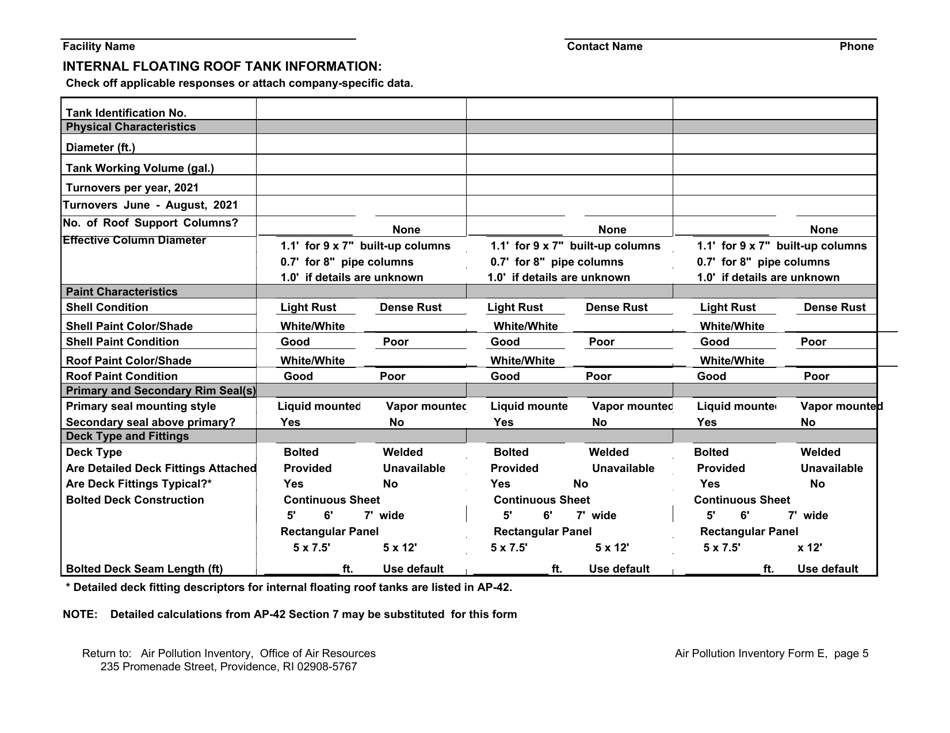 API Form E Page 5 - 2021 - Fill Out, Sign Online and Download Fillable ...