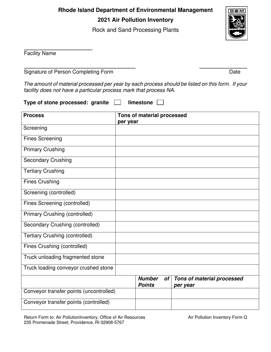 API Form Q - 2021 - Fill Out, Sign Online and Download Fillable PDF, Rhode Island | Templateroller