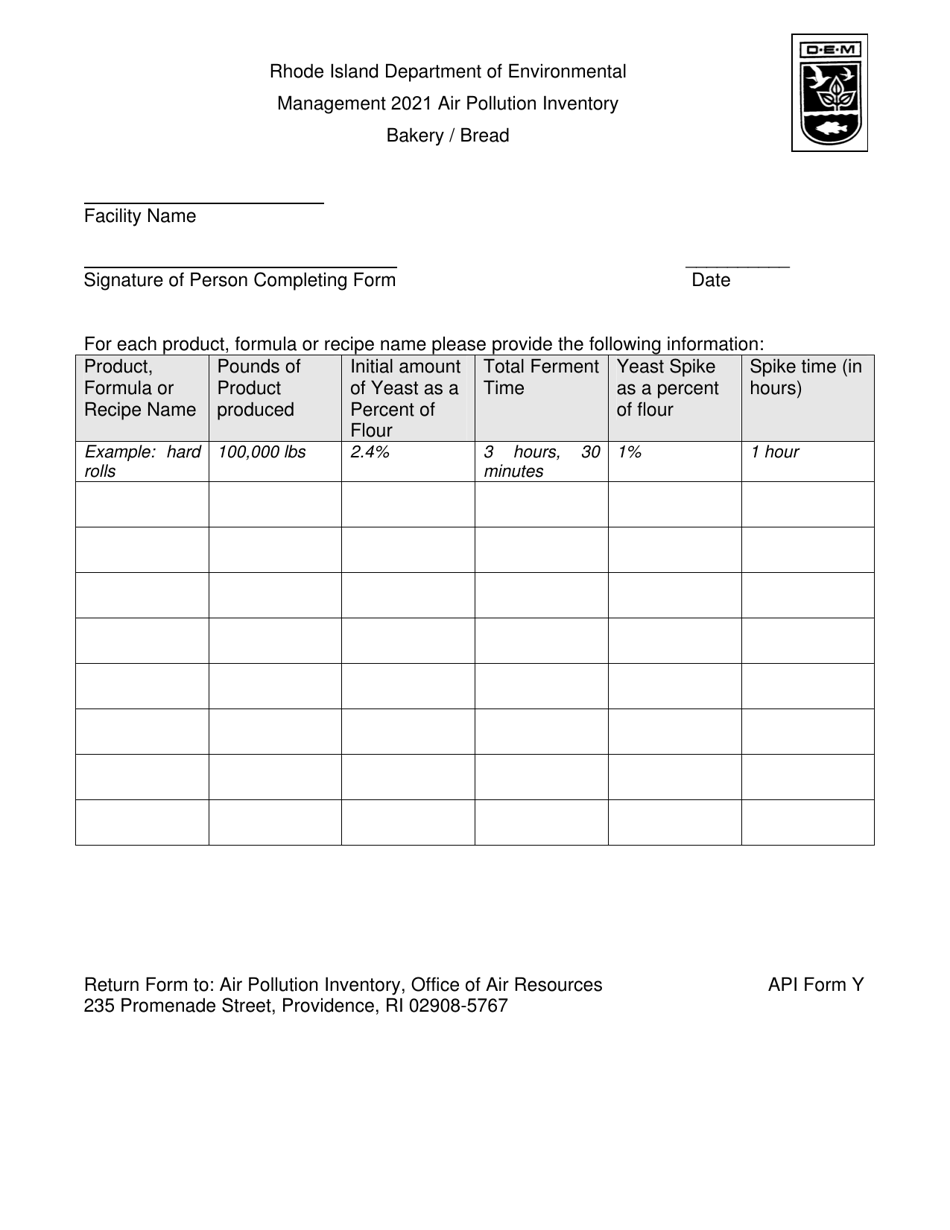 API Form Y - 2021 - Fill Out, Sign Online and Download Fillable PDF ...
