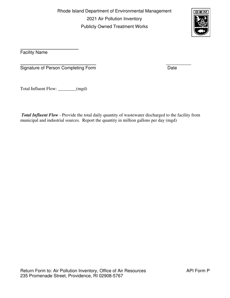 API Form P - 2021 - Fill Out, Sign Online and Download Fillable PDF ...