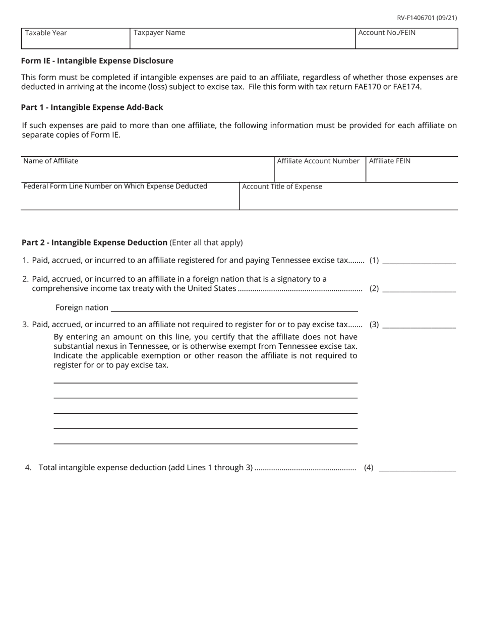 Form IE (RV-F1406701) - Fill Out, Sign Online and Download Printable ...