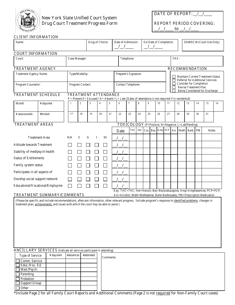 New York Drug Court Treatment Progress Form - Fill Out, Sign Online and ...