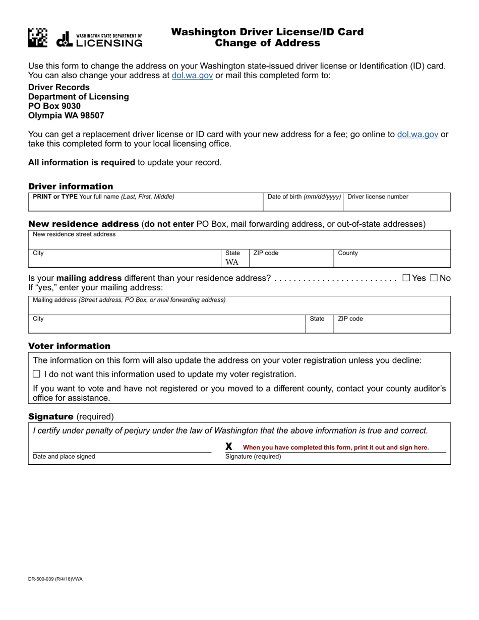 Form DR-500-039 - Fill Out, Sign Online and Download Fillable PDF ...