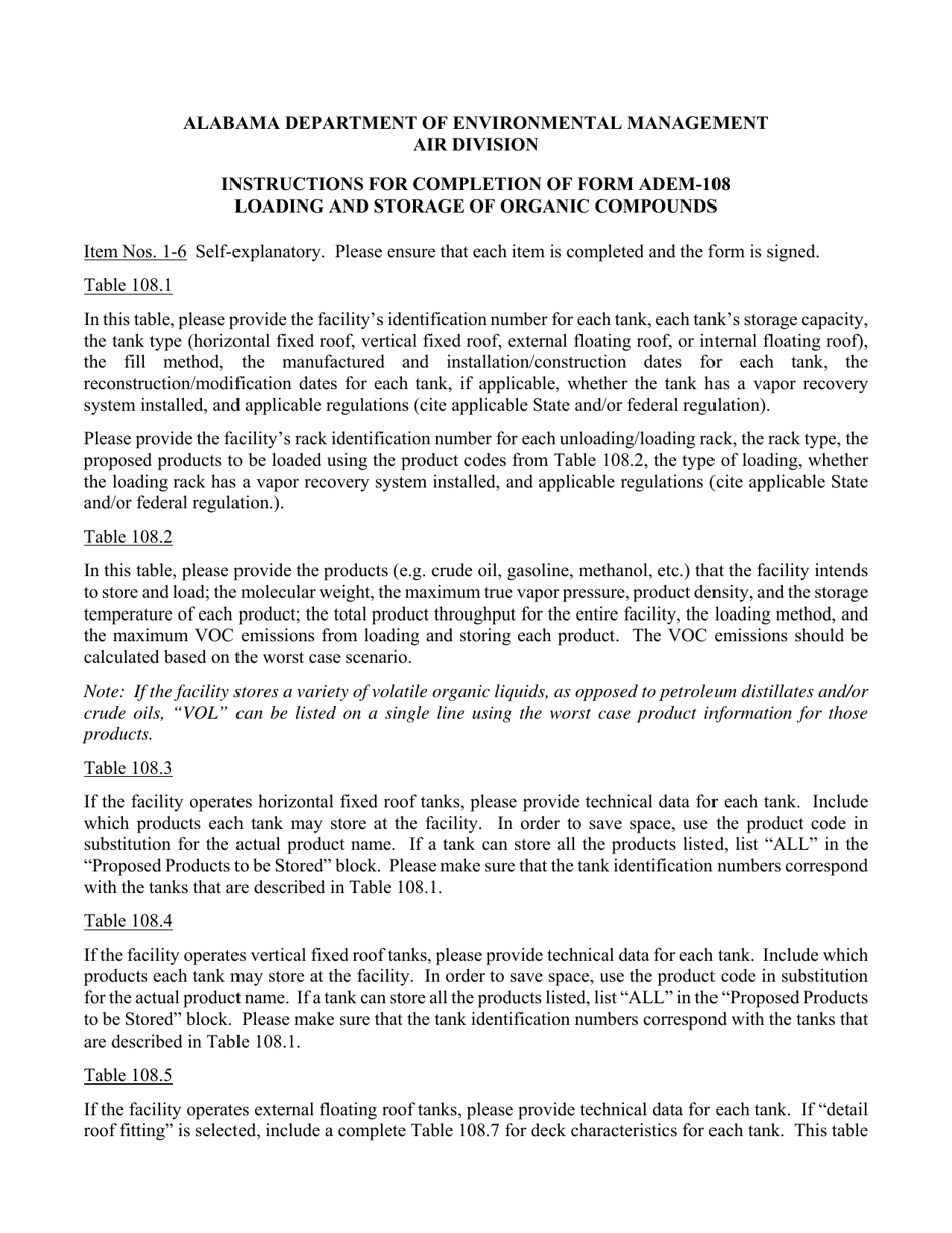 ADEM Form 108 - Fill Out, Sign Online and Download Fillable PDF ...