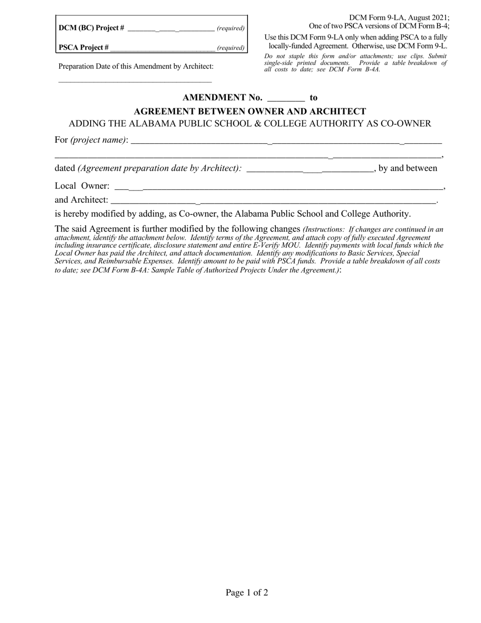 DCM Form 9-LA - Fill Out, Sign Online and Download Fillable PDF ...