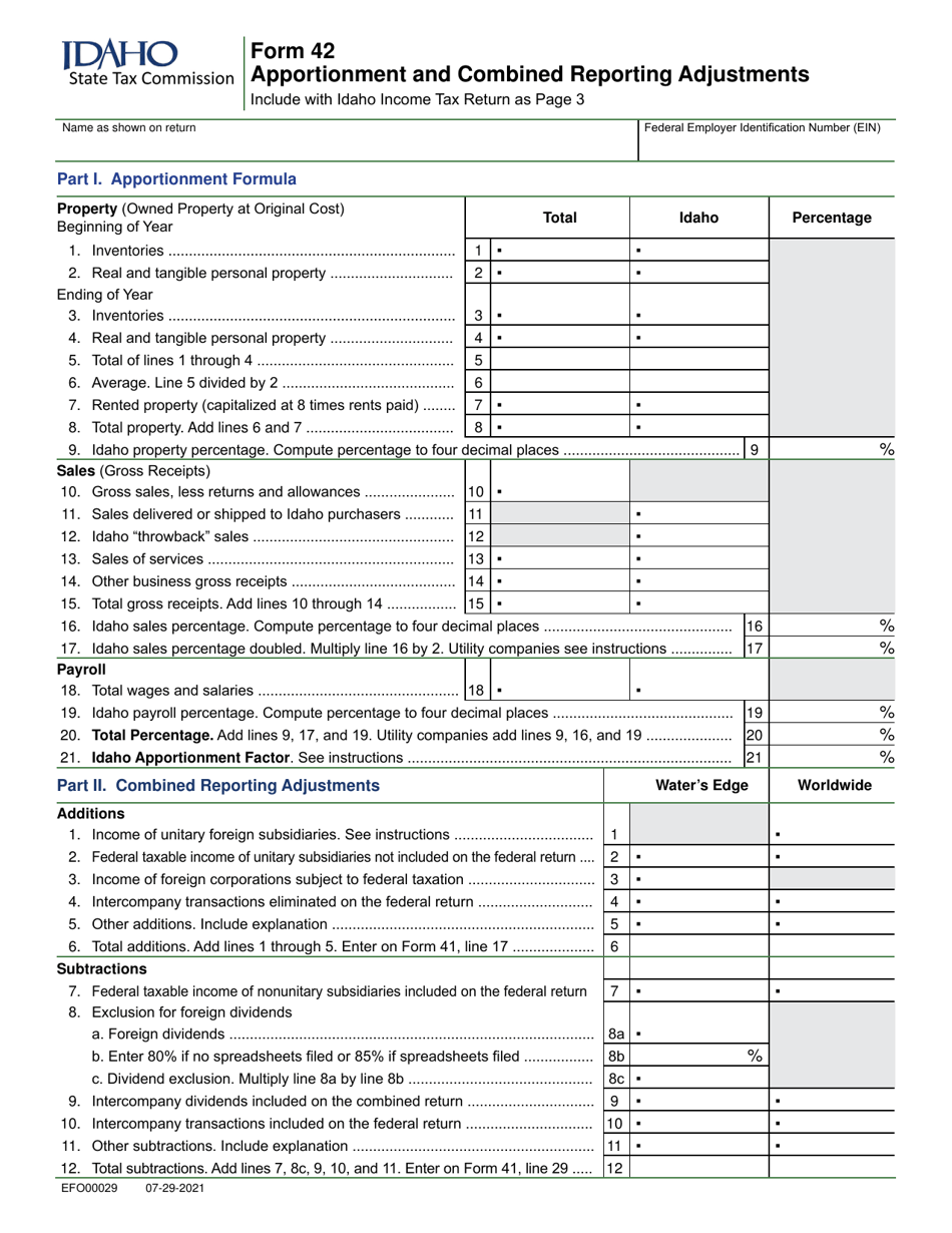 Form 42 (EFO00029) - Fill Out, Sign Online and Download Fillable PDF ...
