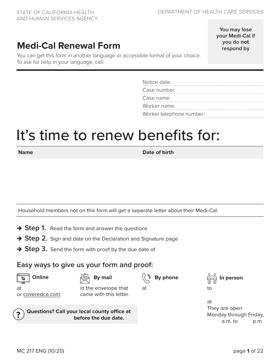 Form MC217 - Fill Out, Sign Online and Download Fillable PDF ...