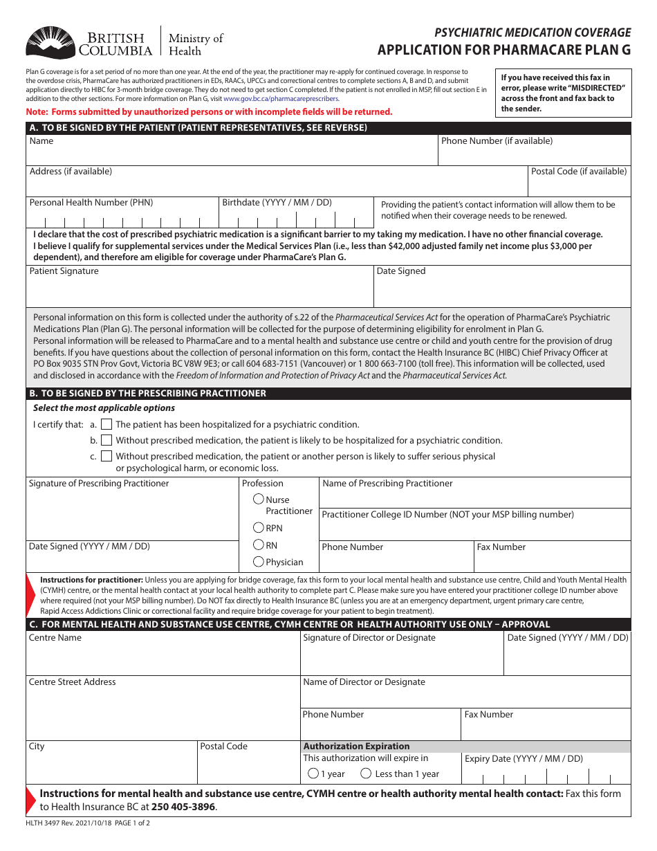 Form HLTH3497 - Fill Out, Sign Online and Download Fillable PDF ...