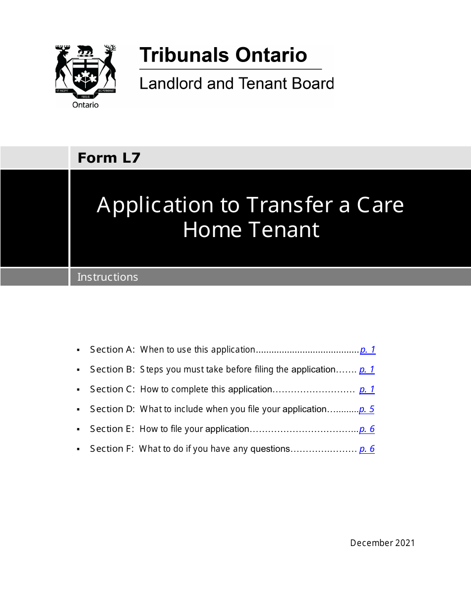 Download Instructions for Form L7 Application to Transfer a Care Home ...