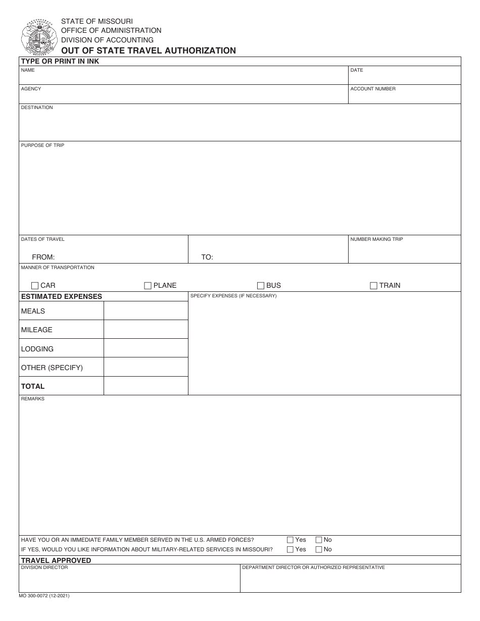 Form MO300-0072 - Fill Out, Sign Online and Download Fillable PDF ...
