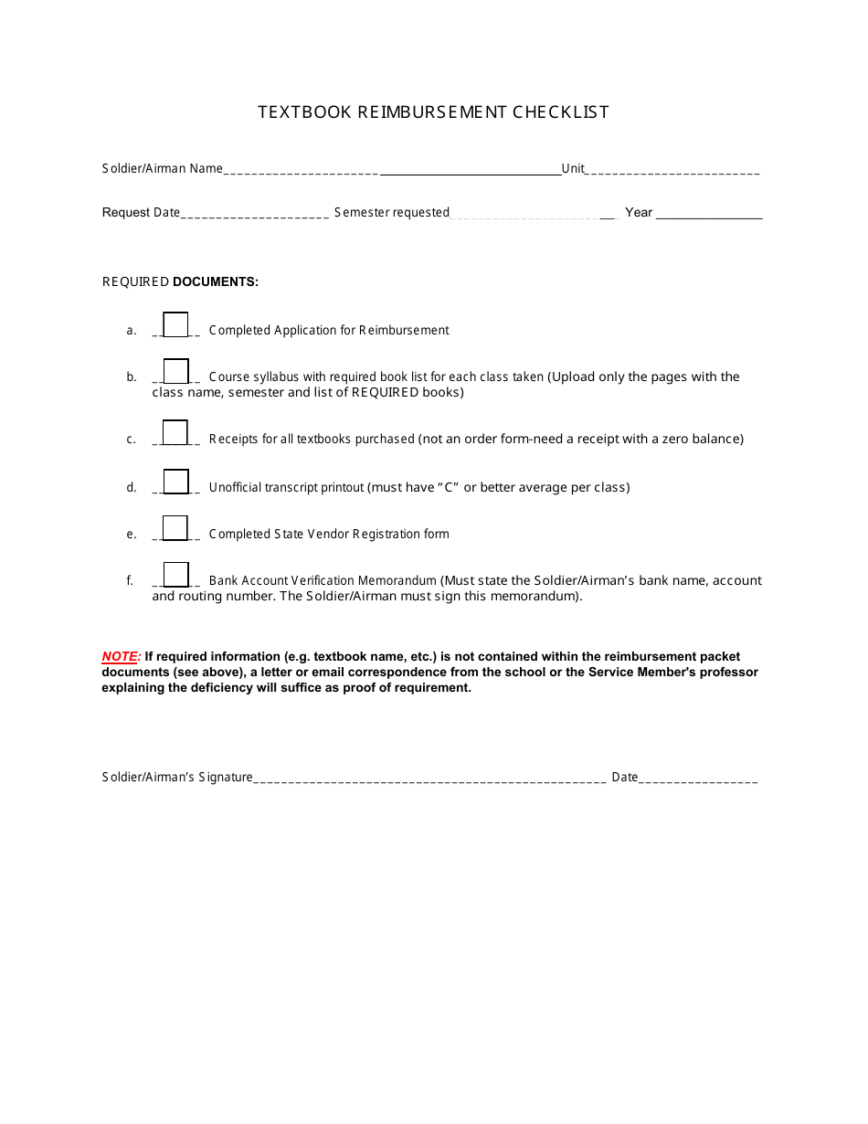 Nevada Textbook Reimbursement Checklist - Fill Out, Sign Online and ...