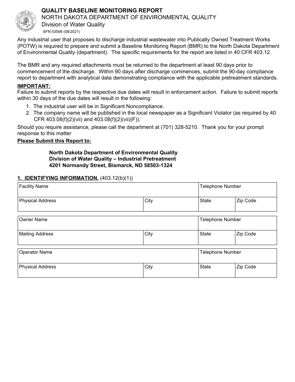 Form SFN53559 - Fill Out, Sign Online and Download Fillable PDF, North ...
