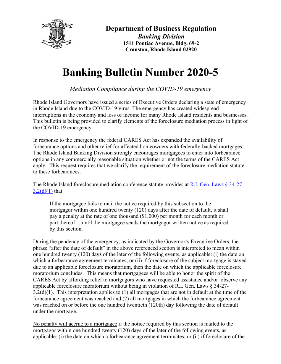 Rhode Island Affidavit Pursuant to Banking Bulletin - Fill Out, Sign ...
