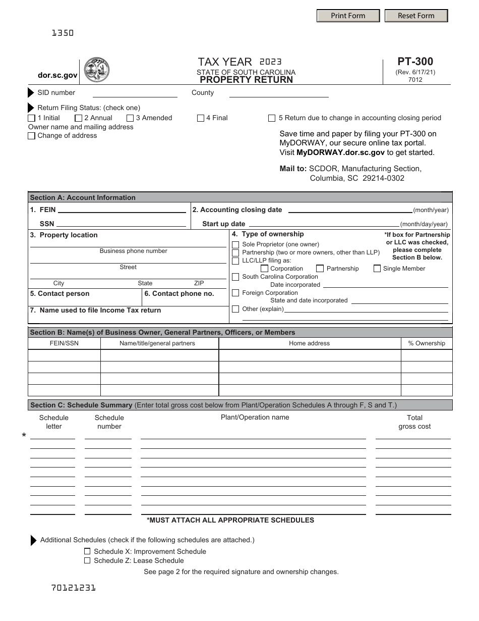 Form PT-300 - 2023 - Fill Out, Sign Online and Download Fillable PDF ...
