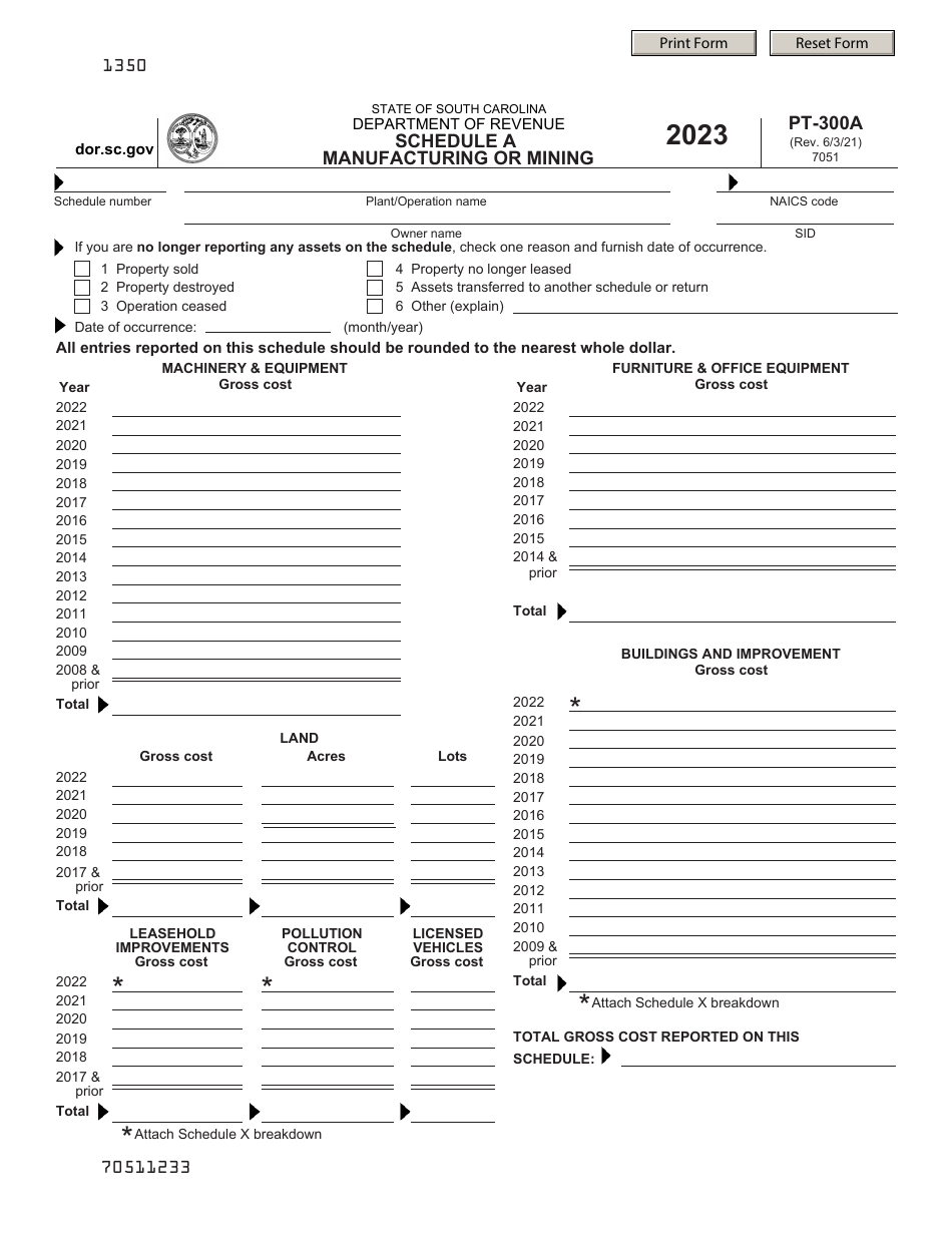 Form PT-300A Schedule A - 2023 - Fill Out, Sign Online and Download ...