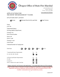 Oregon Application for Incident Management Teams - Situation Unit ...