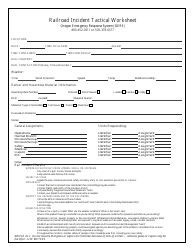 Oregon Railroad Incident Tactical Worksheet - Fill Out, Sign Online and ...