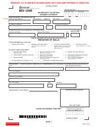 Form REV-1500 Download Fillable PDF or Fill Online Inheritance Tax ...
