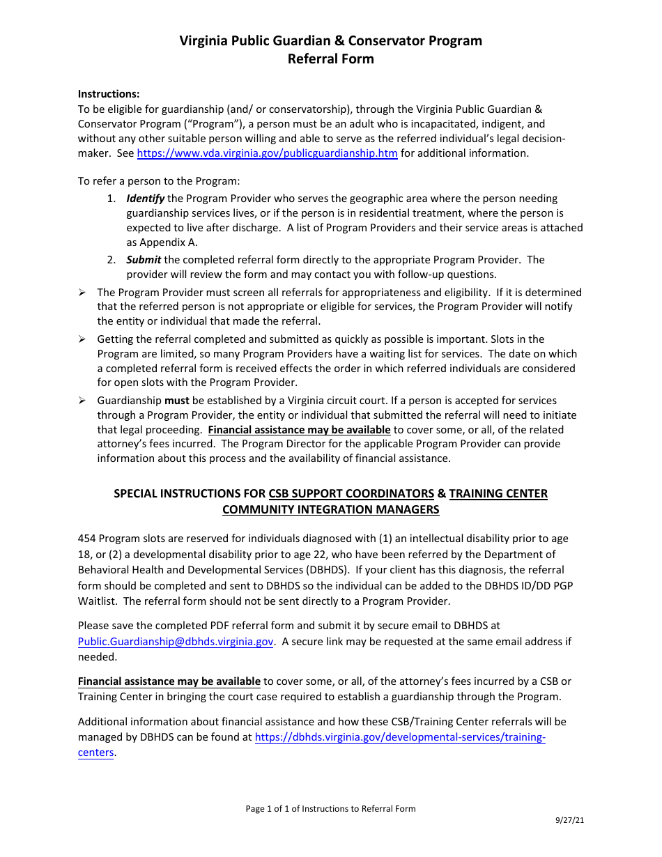 Virginia Referral Form - Virginia Public Guardian and Conservator ...