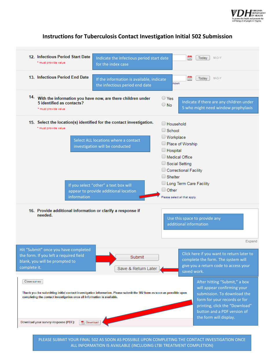 Virginia Contact Investigation Documentation Instructions - Fill Out, Sign Online and Download ...