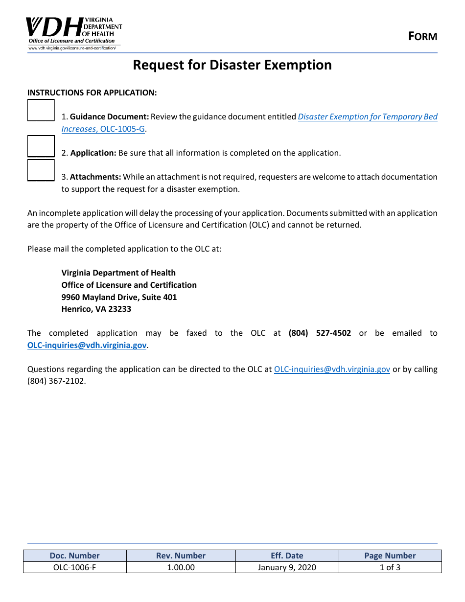Form OLC-1006-F - Fill Out, Sign Online and Download Printable PDF ...