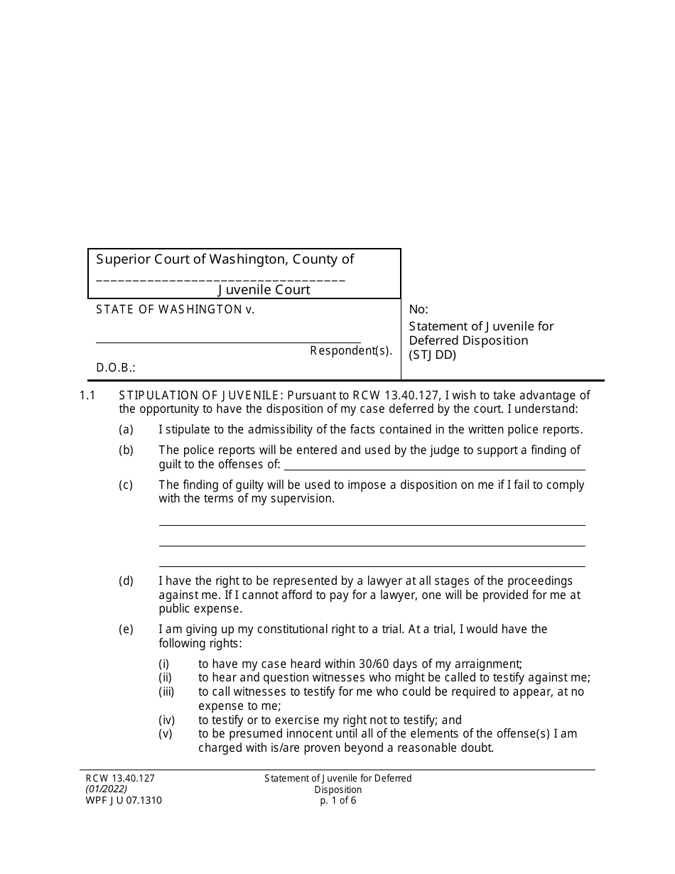 Form WPF JU07.1310 - Fill Out, Sign Online and Download Printable PDF ...