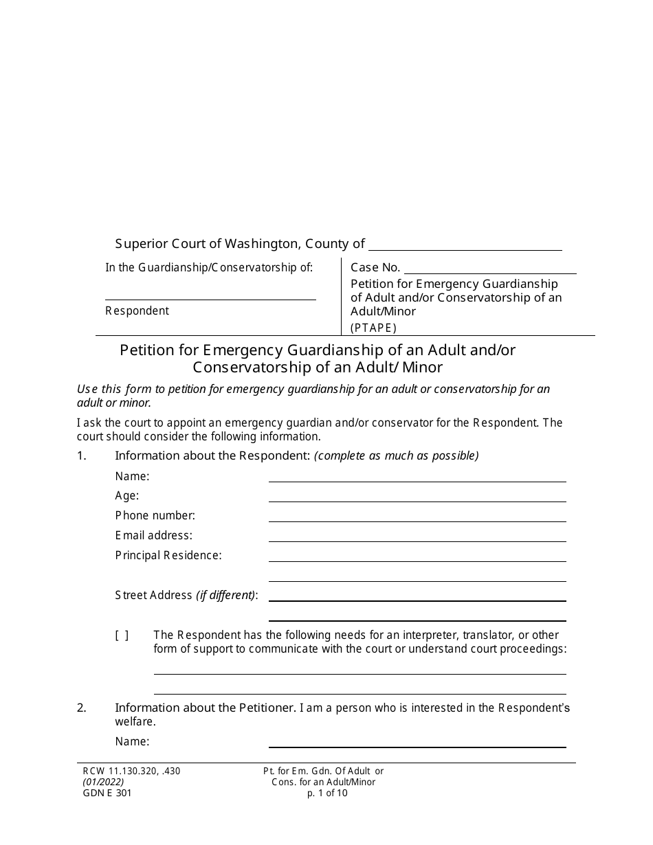 Form GDN E301 - Fill Out, Sign Online and Download Printable PDF ...