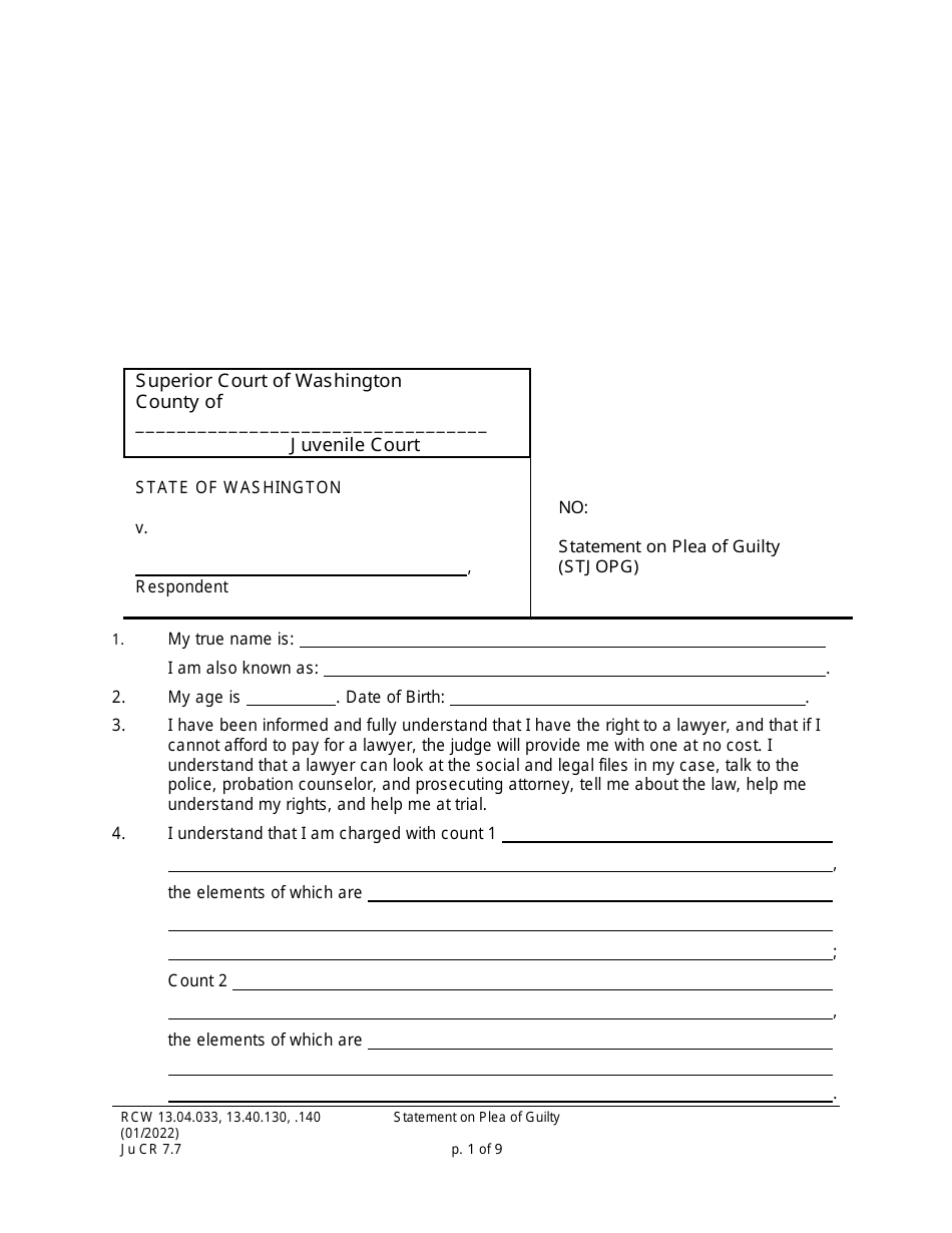 Form JuCR7.7 - Fill Out, Sign Online and Download Printable PDF ...
