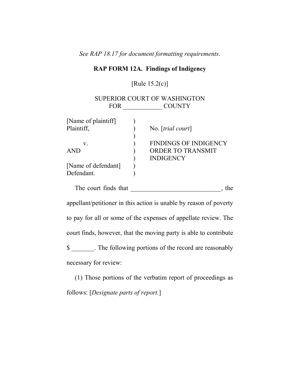 RAP Form 12A - Fill Out, Sign Online and Download Printable PDF ...