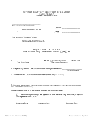Washington, D.C. Defendant's Motion for Continuance Download Printable ...