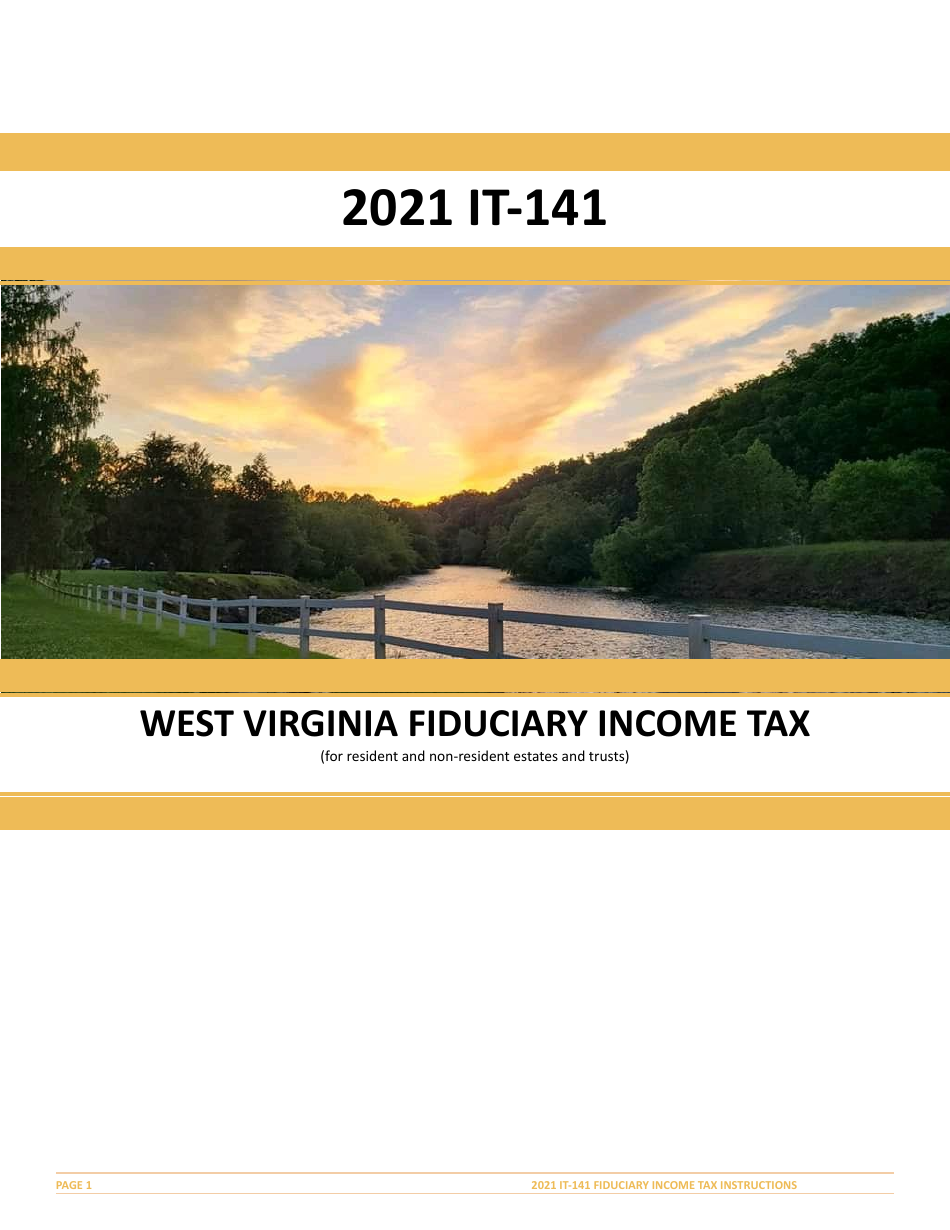 Download Instructions for Form IT-141 West Virginia Fiduciary Income ...