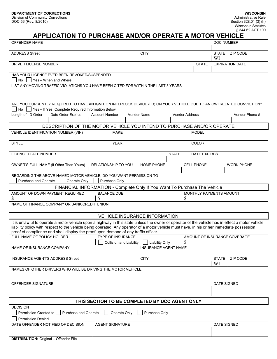 Form DOC-56 - Fill Out, Sign Online and Download Printable PDF ...