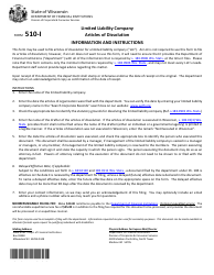 Download Instructions for Form DFI/CORP/510 Articles of Dissolution ...