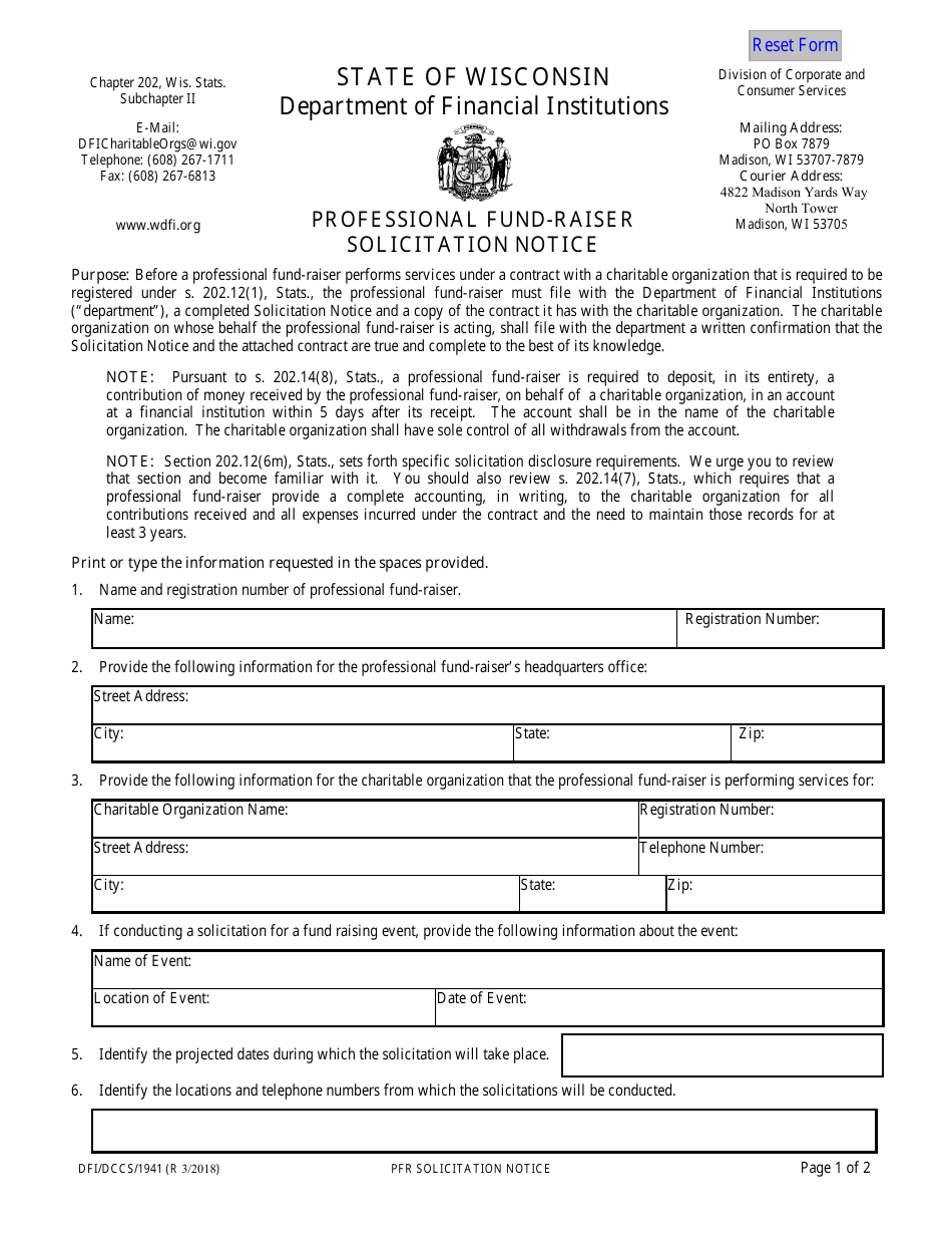 Form DFI/DCCS/1941 - Fill Out, Sign Online and Download Fillable PDF ...