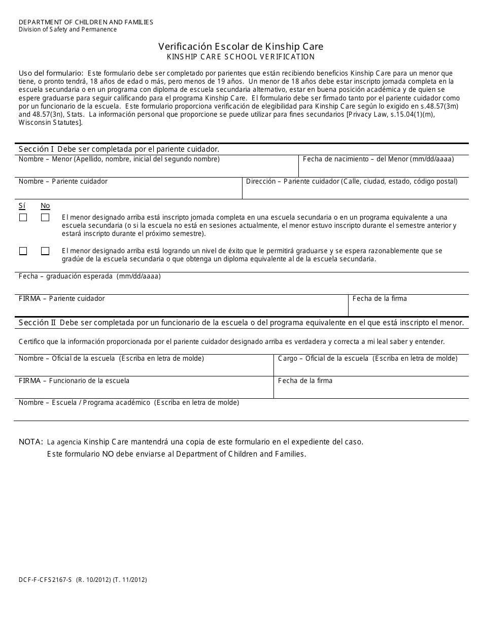 Formulario DCF-F-CFS2167-S - Fill Out, Sign Online and Download ...