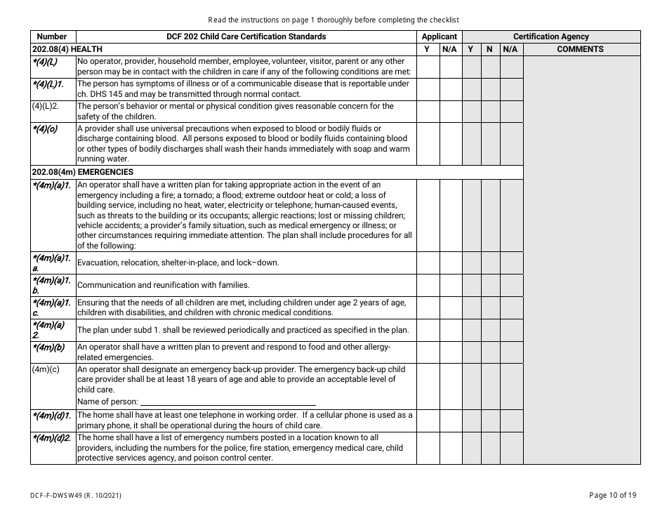 Form DCF-F-DWSW49 - Fill Out, Sign Online and Download Printable PDF ...