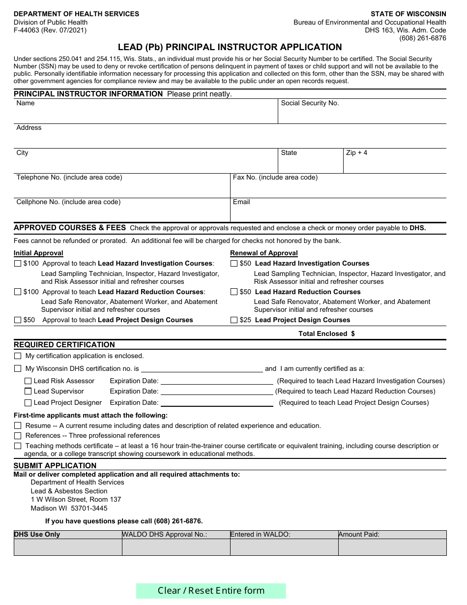 Form F-44063 - Fill Out, Sign Online and Download Fillable PDF ...