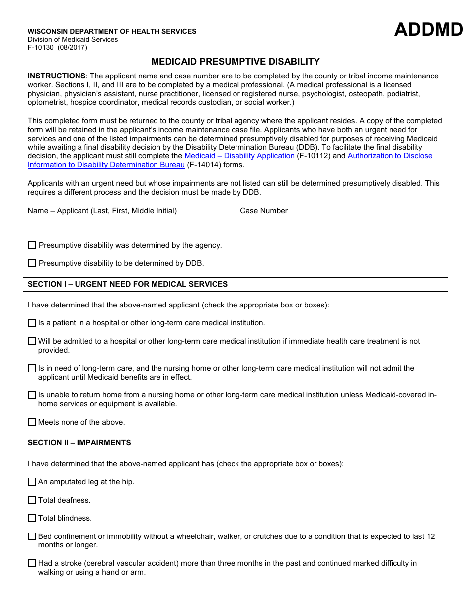 Form F-10130 - Fill Out, Sign Online and Download Fillable PDF ...